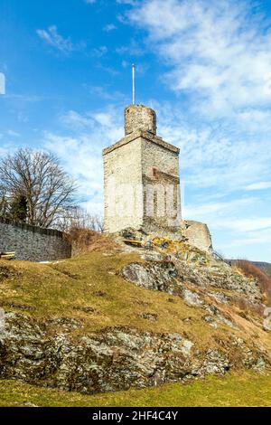 old Falkenstein castle under clear blue sky Stock Photo - Alamy