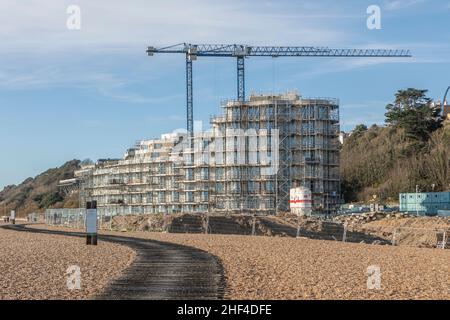 Construction in progress at Folkestone’s Shoreline harbour seafront ...