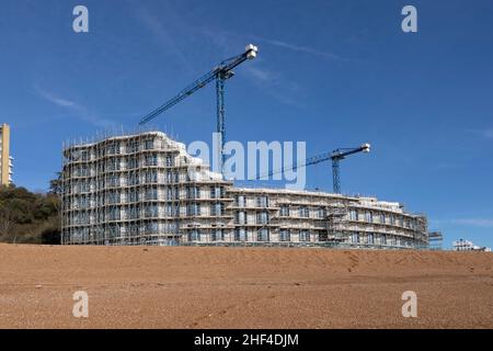 Construction in progress at Folkestone’s Shoreline harbour seafront ...