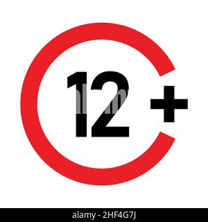 Age restriction sign for child icon Black line art vector in black and ...