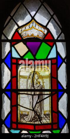 17th century Flemish stained glass window, dated 1613, Matlaske church ...