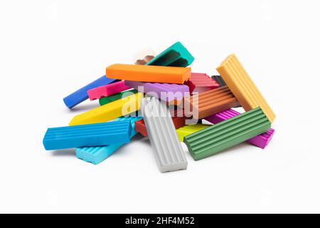 Closeup shot of multi-colored plasticine sticks Stock Photo - Alamy