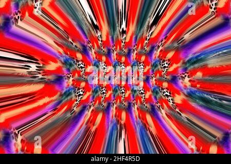 3D illustration of colorful banner with blended abstract curve shapes ...