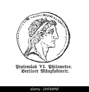 Coin of Ptolemy VI, King of Egypt from Egypt. Ruler: Ptolemy VI, King of Egypt, ca. 186–145 B.C ...