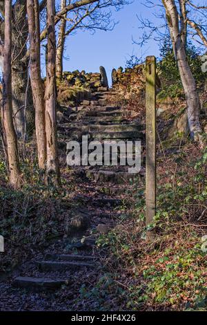 Stone squeeze stile, Crich, Derbyshire, England Stock Photo - Alamy