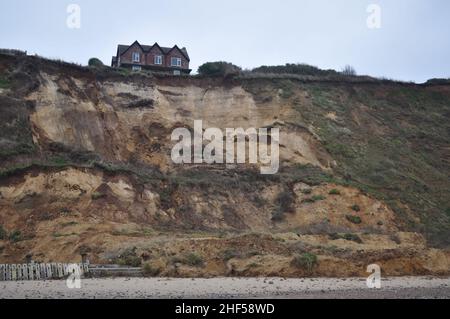 Landslip on Mundesley cliffs, north Norfolk, England, UK Stock Photo ...