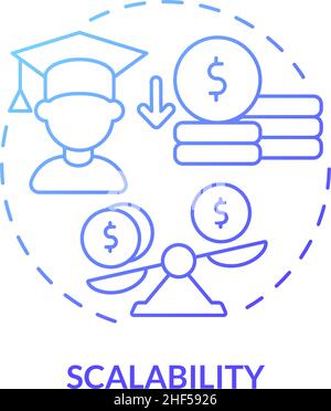 Scalability blue gradient concept icon Stock Vector Image & Art - Alamy