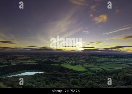 Autumn Sunset from Sutton Bank looking west to the Yorkshire Dales ...