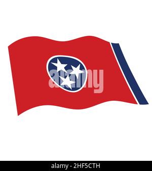 tennessee tn state flag flying waving vector isolated on white ...
