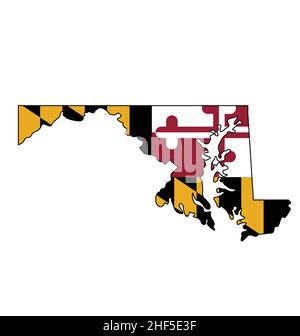 maryland md state shape map silhouette outline simplified USA vector ...