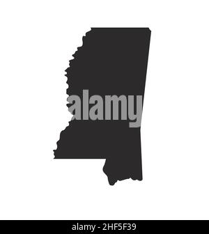 Mississippi simple logo. State map outline - smooth simplified US state ...