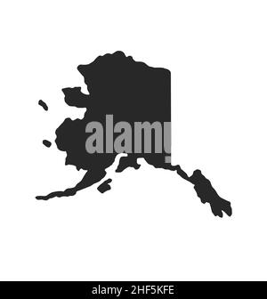 alaska ak state shape outline silhouette simplified vector isolated on ...