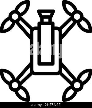 Techno drone icon outline vector. Spy control. Camera vehicle Stock ...