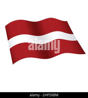 waving flag of Latvia on white background. Template for independence day. vector illustration ...