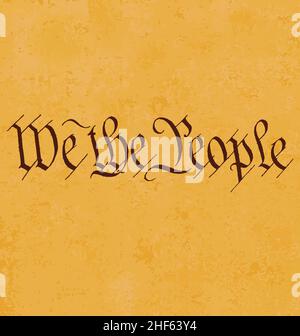 We the People text from the usa constitution vector black isolated on ...