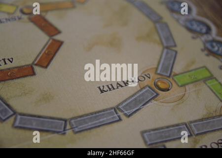 Ticket To Ride Europe. A railway-themed board game whereby plays build ...