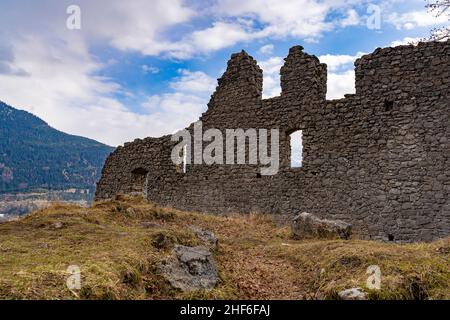 Ruins of Werdenfels castle, Garmisch-Partenkirchen, Werdenfelser Land ...