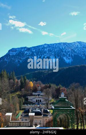 view to Ammergau Alps in autumn, Germany, Bavaria, Wildsteig Stock ...