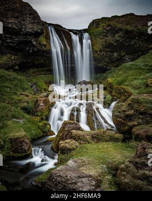 Waterfall, Selvallafoss, Sheep's Waterfall, Snæfellsnes, Iceland Stock ...