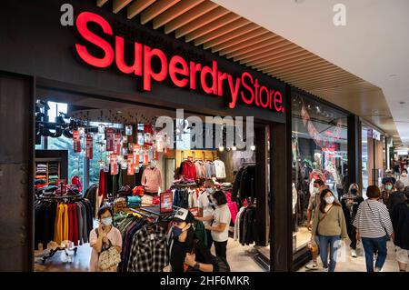 British clothing brand, Superdry store and logo seen in Hong Kong ...