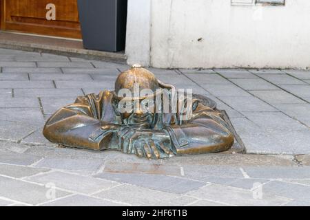Cumil, The Man at Work statue, aka, The Watcher. Famous sculpture in ...