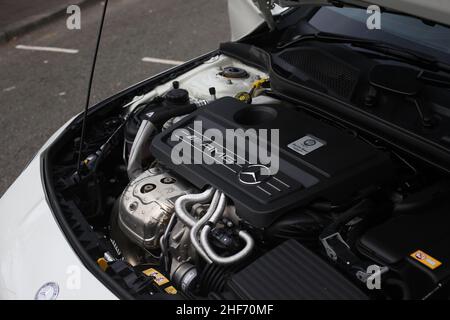 The AMG Markings And Builders Plaque On The Engine Of A 2015 Mercedes ...
