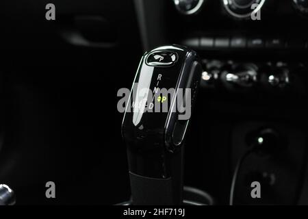The Black And Chrome Automatic Gearstick On A 2018 Mini Cooper 1499GT ...