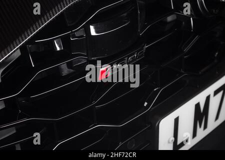 The RSQ8 Model Designation Badge On The Gloss Black Honeycomb Front ...