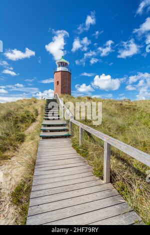Red Cliff Cross lighthouse Lighthouse in Kampen on the island of Sylt ...