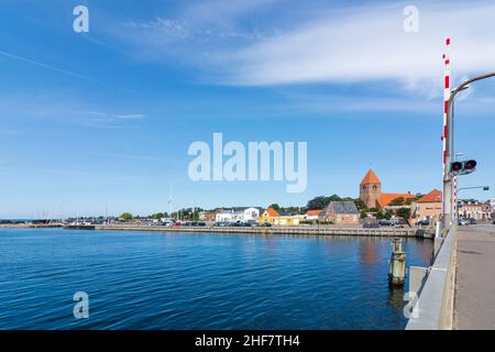 Vordingborg: Stege Church and waterfront, in Stege, Moen, Denmark Stock ...