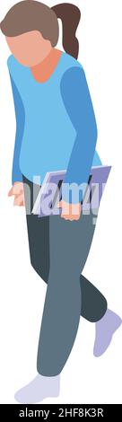 Tired student icon isometric vector. Work desk. Designer stress Stock ...