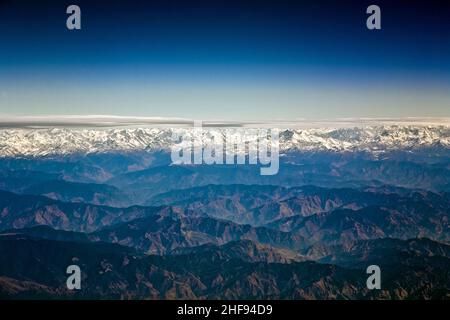 flying over the Himalaya in the morning with sunrise Stock Photo - Alamy