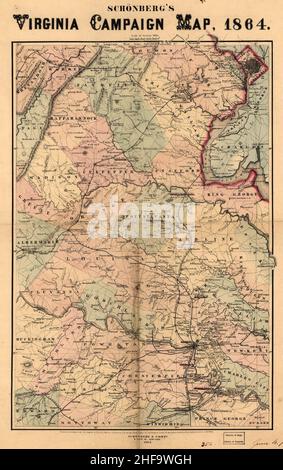 Schonberg's Virginia campaign map, 1864 , Virginia, History, Civil War ...