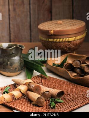 Clorot or Jelurut, Traditional Indonesian Snack Made From Rice Flour ...