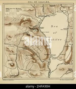 Sea of galilee map 1903 Stock Photo - Alamy
