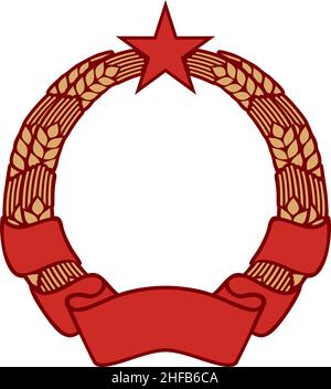 Socialism emblem (a symbol of communism , wreath of wheat and star ...