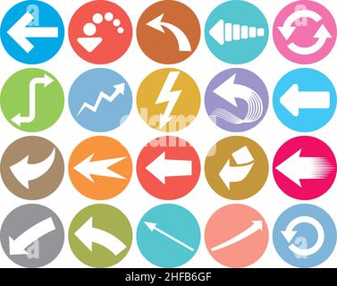 Cursor to right in circle icon set color hexahedron Stock Vector Image ...