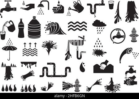 Clean rain icons set 9 vector Stock Vector Image & Art - Alamy
