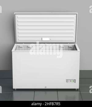 Empty chest freezer Stock Photo - Alamy