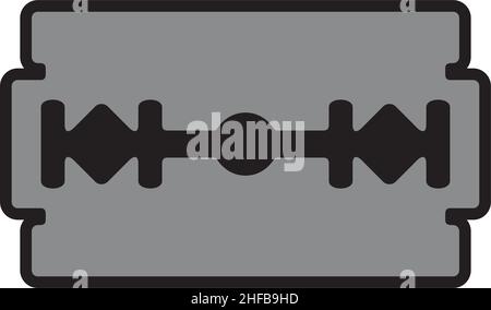 Razor blade icons set vector illustration in flat style in colors red ...