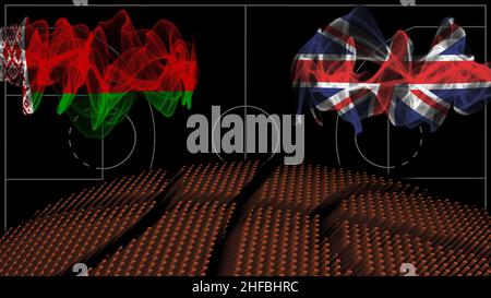 Great Britain vs Belarus Basketball, smoke flag, Sport game Stock Photo ...