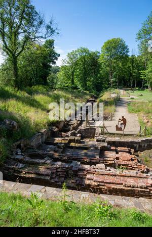Excavated ruins of Samuel Oldknow's 'Mellor Mill' near Marple in ...