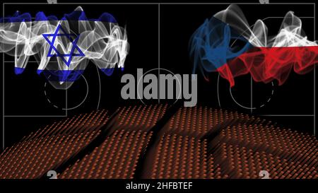 Czech Republic vs Israel Basketball, smoke flag, Sport game Stock Photo ...