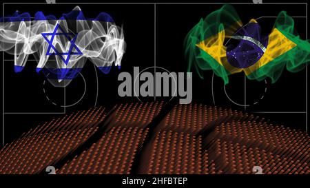 Brazil vs Israel Basketball, smoke flag, Sport game Stock Photo - Alamy