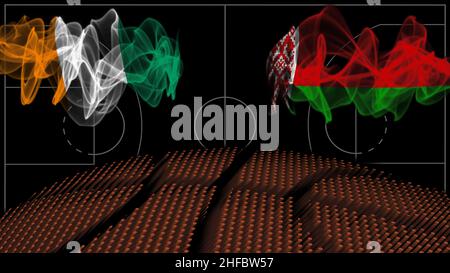 Belarus vs Ivory Coast Basketball, smoke flag, Sport game Stock Photo ...