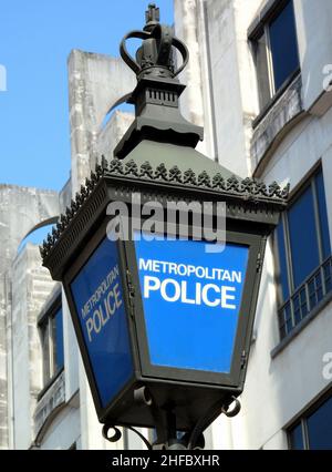 Victorian police station with police lamp sign Stock Photo - Alamy
