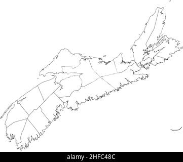 Nova Scotia blank outline map set Stock Vector Image & Art - Alamy