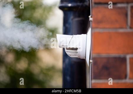 Central heating boiler flue Stock Photo - Alamy