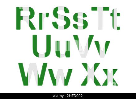 nigerian flag text font. nigeria symbol background Stock Photo - Alamy