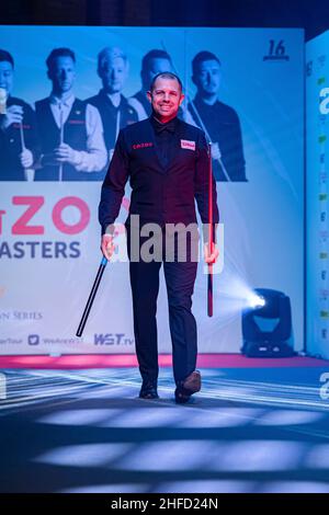 Barry Hawkins during the round one match between John Higgins and Barry ...
